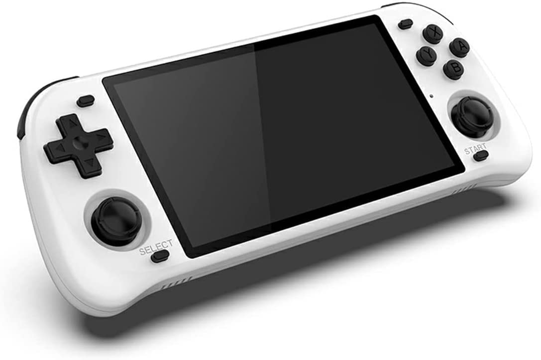 Cawevon Powkiddy RGB10 MAX 2 Handheld Games Console ,Video Game Console Open Source Handheld PSP Retro Game Console 80 Arcade, 5 inches (17000 Games 128G White)