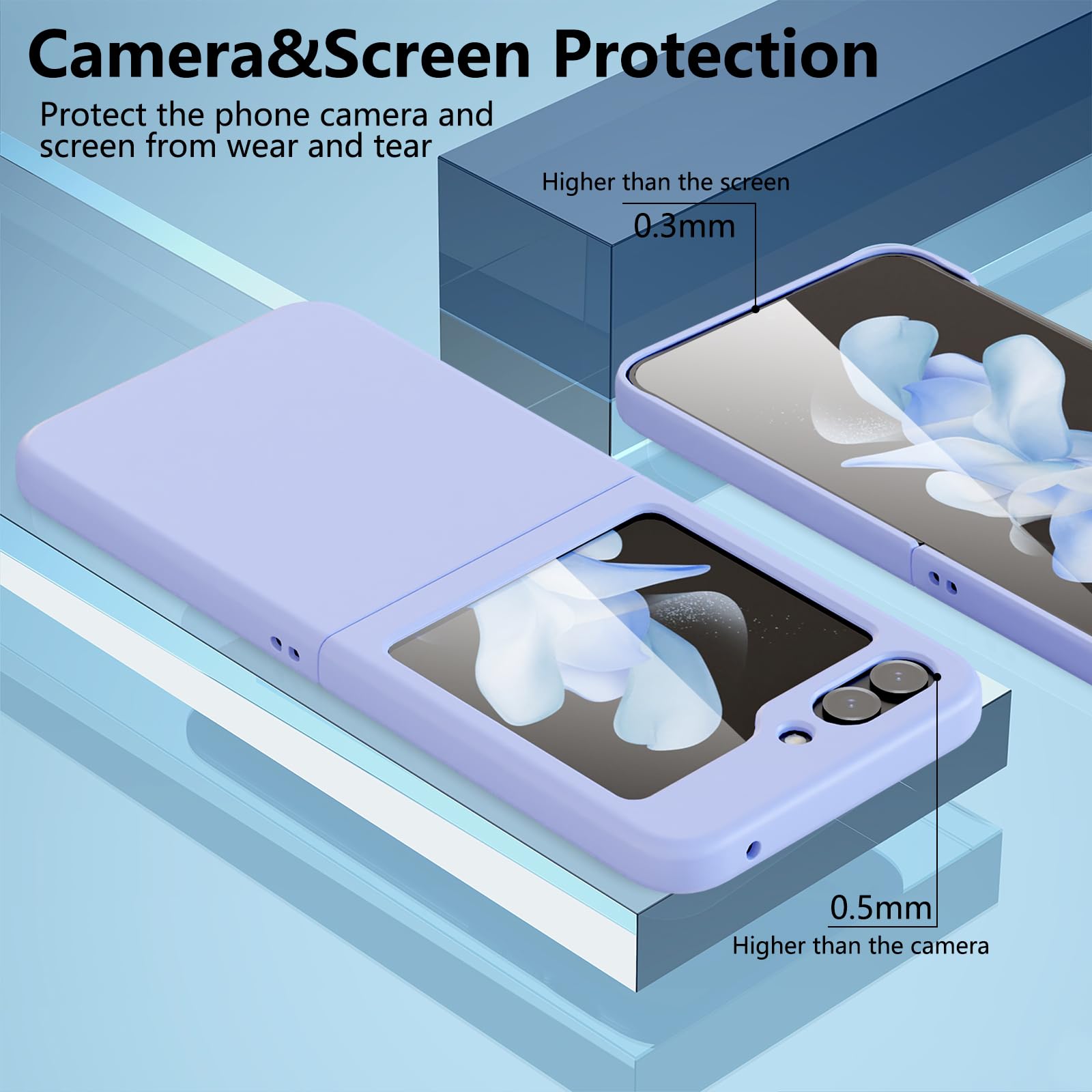 CAREDOCTOR for Samsung Galaxy Z Flip 5 Case: Shockproof Protective Phone Case for Galaxy Z Flip 5 5G Purple