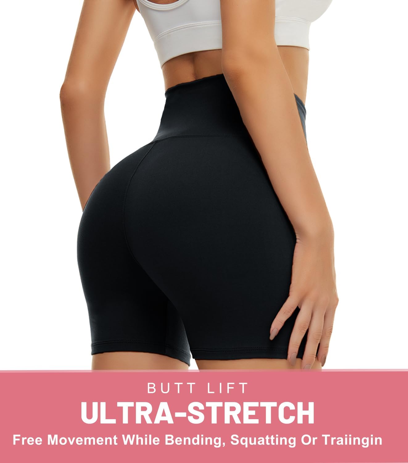 CAMPSNAIL 4 Pack Biker Shorts for Women High Waist - 3"/5"/8" Tummy Control Soft Athletic Yoga Workout Running Gym Shorts