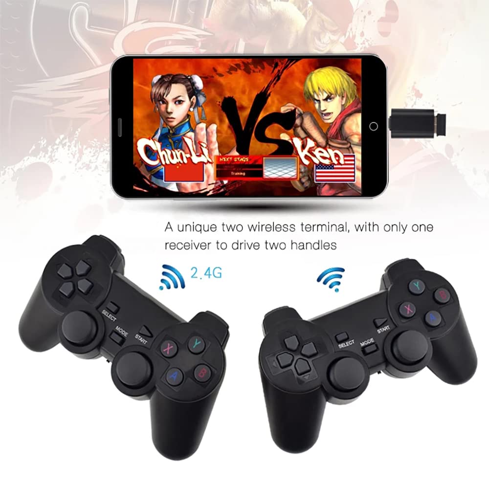 Data Frog 2 Players 2.4G Wireless Game Gamepad Controller For Android Smart Phone Joystick For PC Joypad With OTG Converter