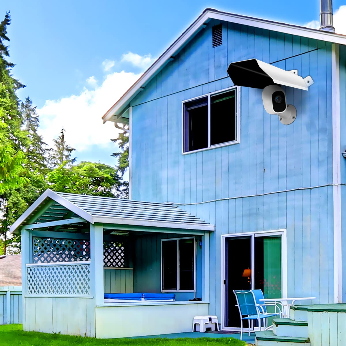 Camera Shelter, Backup Camera Rain Shield, Surveillance Camera Cover, Outdoor Security Camera Cover, Quilted Weather Camera Shield, Security Camera Housing Enclosure, White Metal Camera Shroud