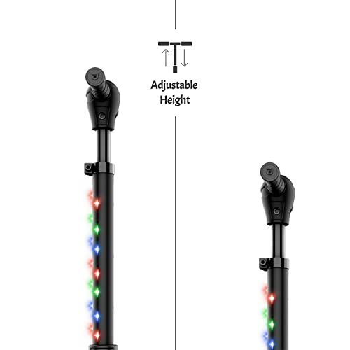 Jetson Scooters - Jupiter Mini 3 Wheel Kick Scooter (Black) - Collapsible Portable Kids Three Wheel Push Scooter - Lightweight Folding Design with High Visibility RGB Light Up LEDs on Stem and Wheels
