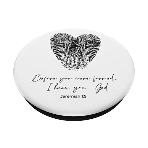 Fingerprint Heart Love Form Jeremiah 1 5 Christian Valentine PopSockets Swappable PopGrip