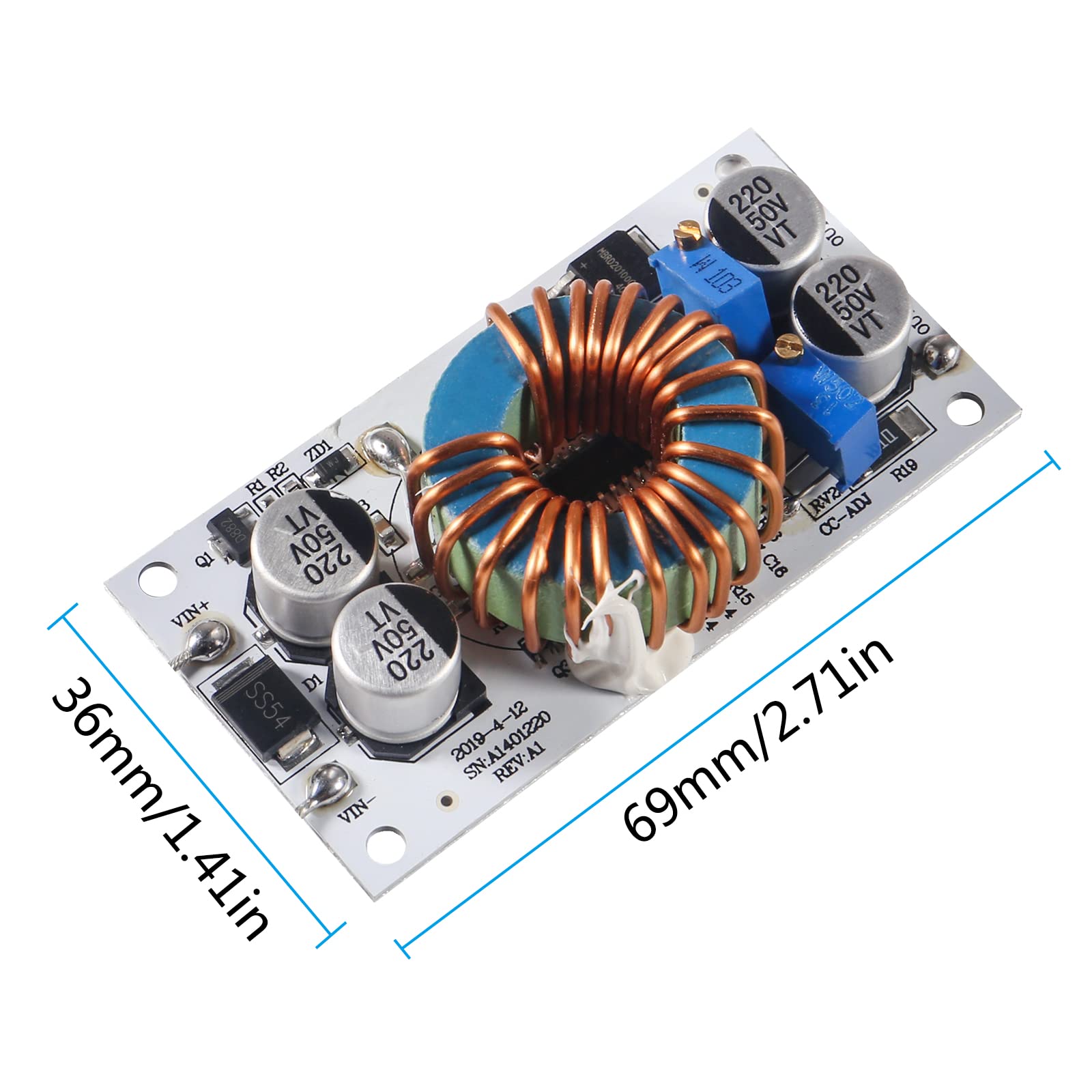 Diitao 2PCS 250W DC-DC Booster Converter Module,10-40V to 10-50V 10A Adjustable Step-Up Power Supply Module Constant Current Power Boost Converter Modules (250W)