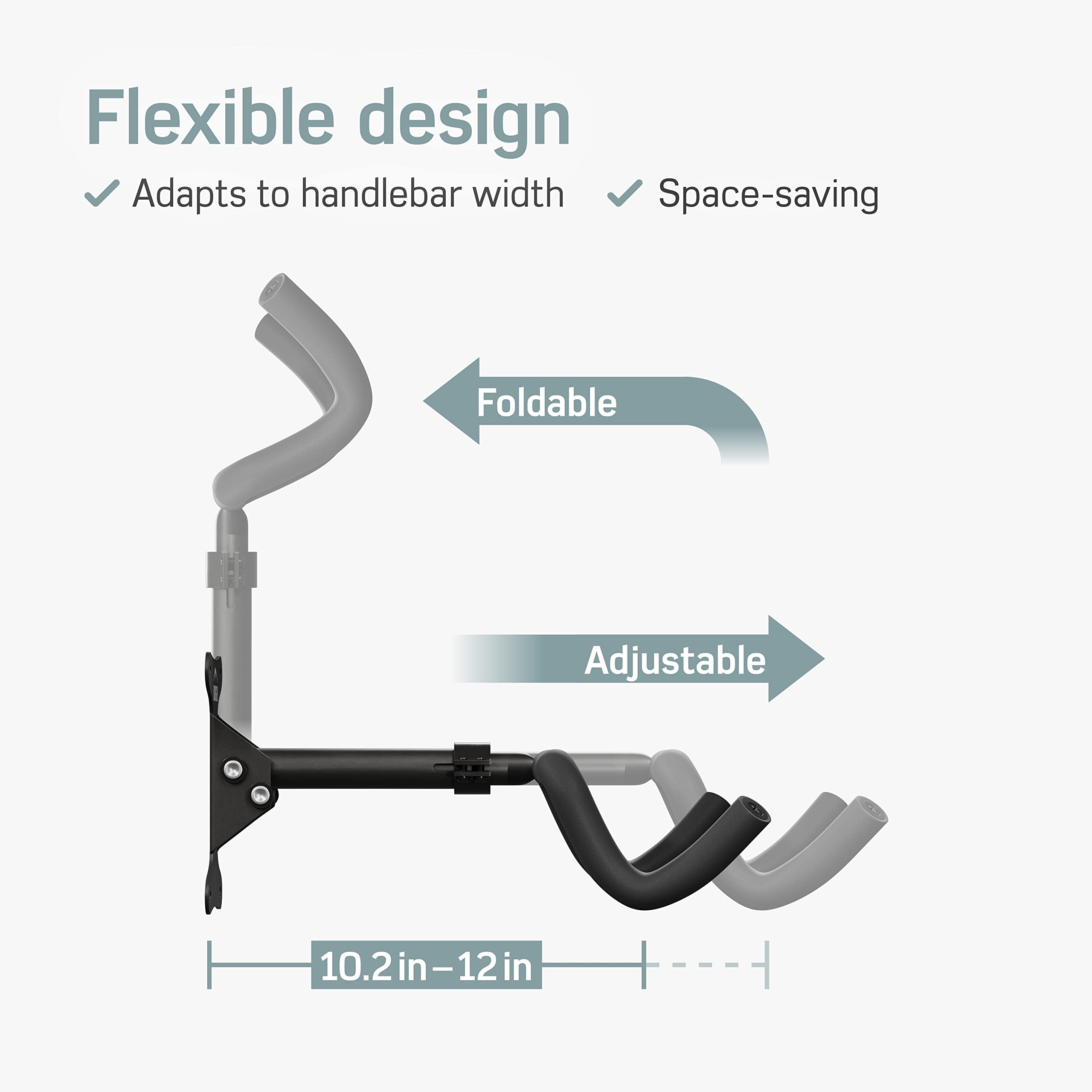 Borgen Bike Wall Mount I Bike mount - angle and wall distance adjustable, foldable, MTB, road bike wall mount bike- extra soft padding