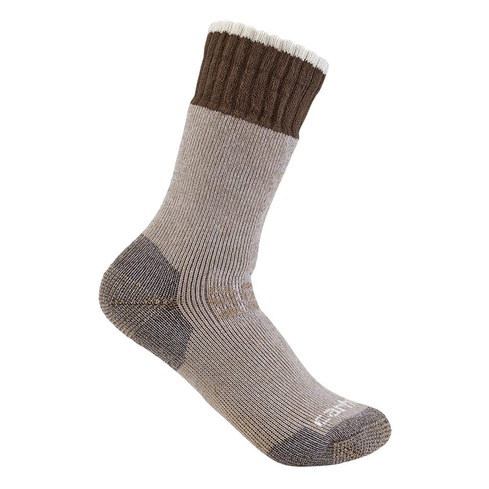Carhartt Women's Heavyweight Synthetic-Wool Blend Boot Sock, Khaki, Small