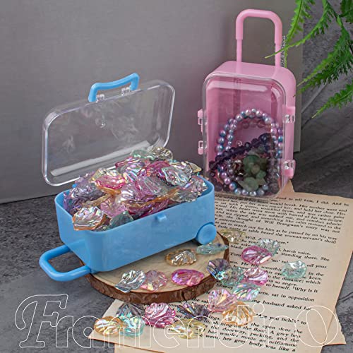 Framendino, 4 Pack Mini Plastic Travel Hard Suitcase Box Reception Candy Case for Wedding Decoration Large