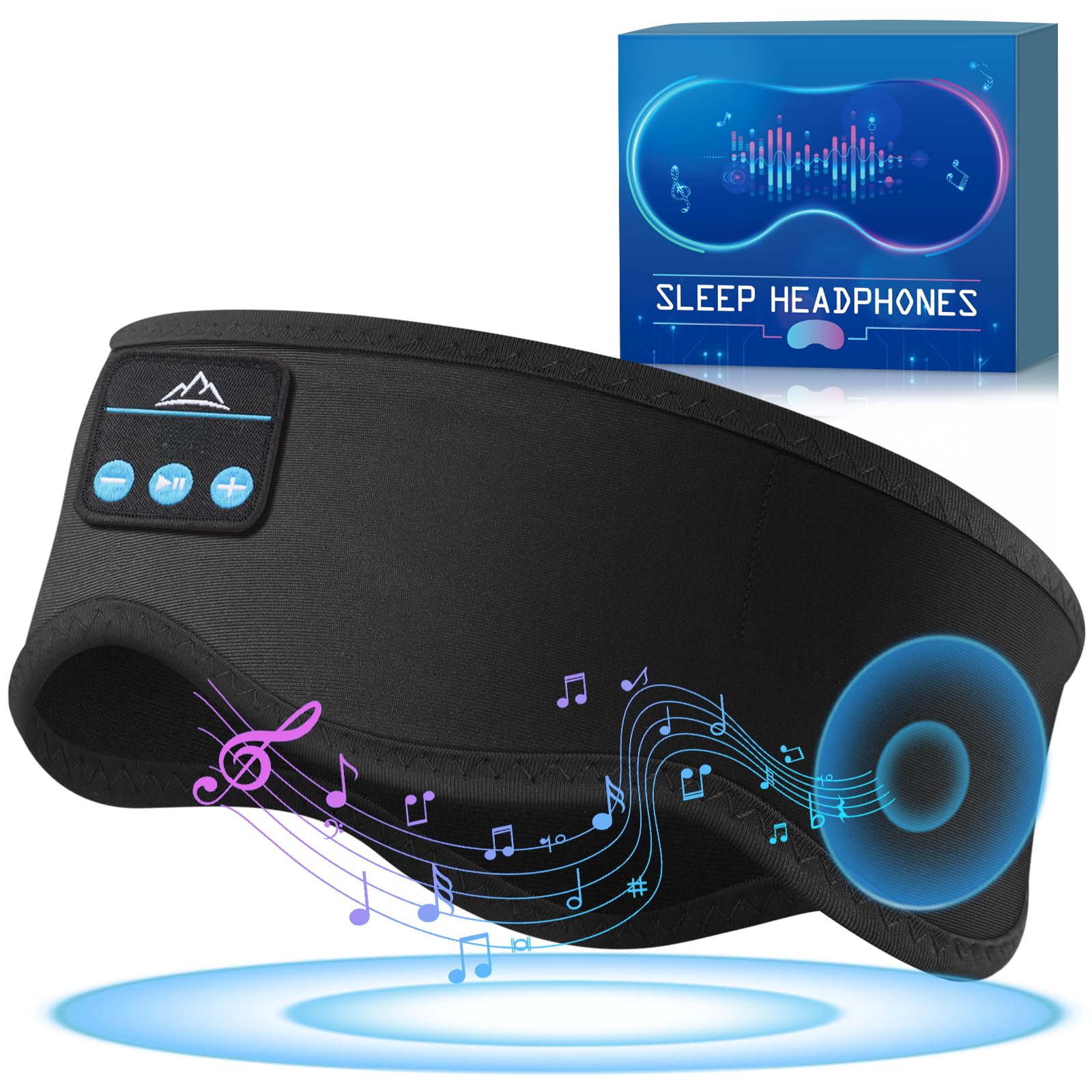 Bluetooth Sleep Headphones - Cozy Eye Mask with Wireless Music for Side Sleepers