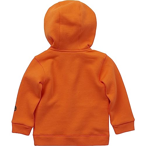 Carhartt Boys' Long-Sleeve Half-Zip Hooded Sweatshirt, Exotic Orange, 18 Months