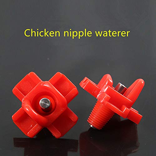 DoubleWood 20Pcs Chicken Nipples Horizontal Side Mount Poultry Water Nipple Waterer Drinker Outdoors for Chicken Ducks Quail and Other Poultry (20)