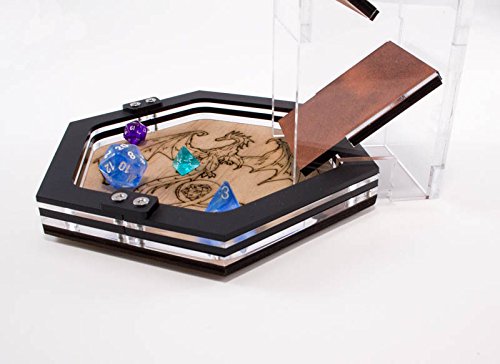 Mini Dragon Dice Tray by C4Labs Laser Etched Wood