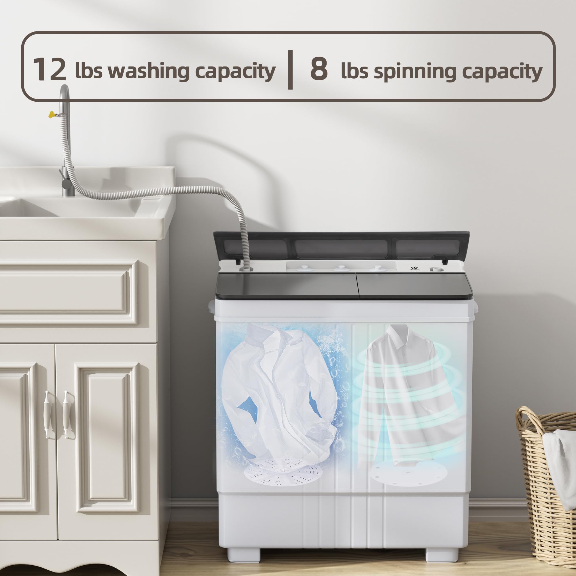 Elevon XPB35-508S, QD-EL-PWM Portable washing machine, White