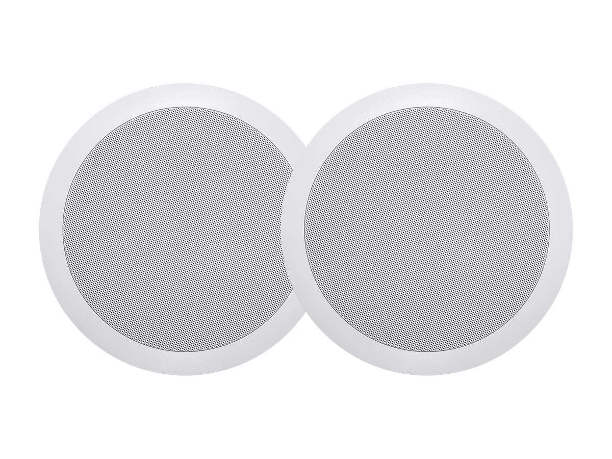 Monoprice 2-Way Polypropylene Ceiling Speakers - 6.5 Inch, Pair, With Paintable Grille - Aria Series