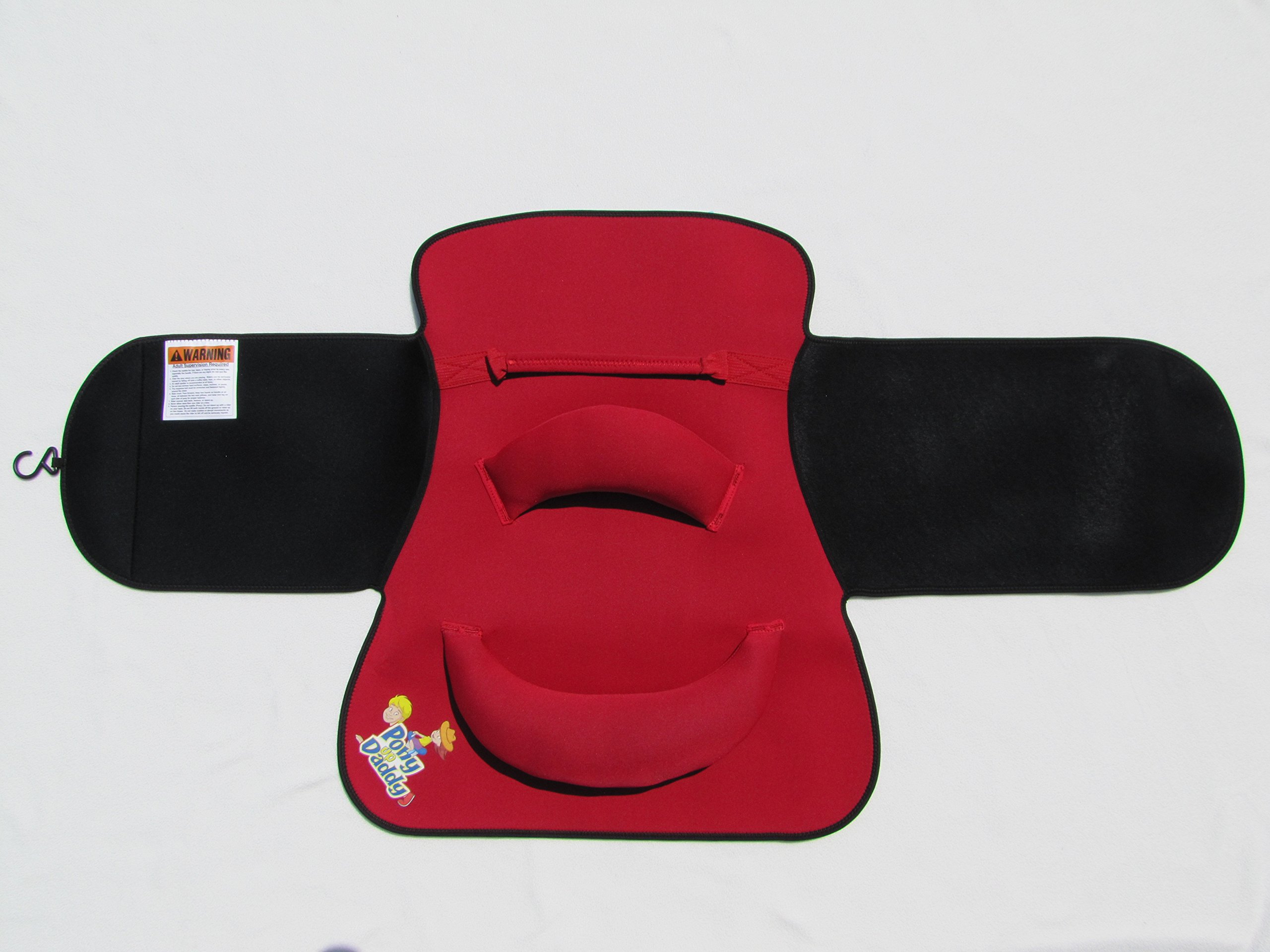 Pony Up Daddy - Neoprene Parent Saddle with Easy Close Strap - Features Padded Seat and Grab Handle for Safe and Comfortable Play Pony Rides - Fits Up to 50" Chest Size - Raider Red