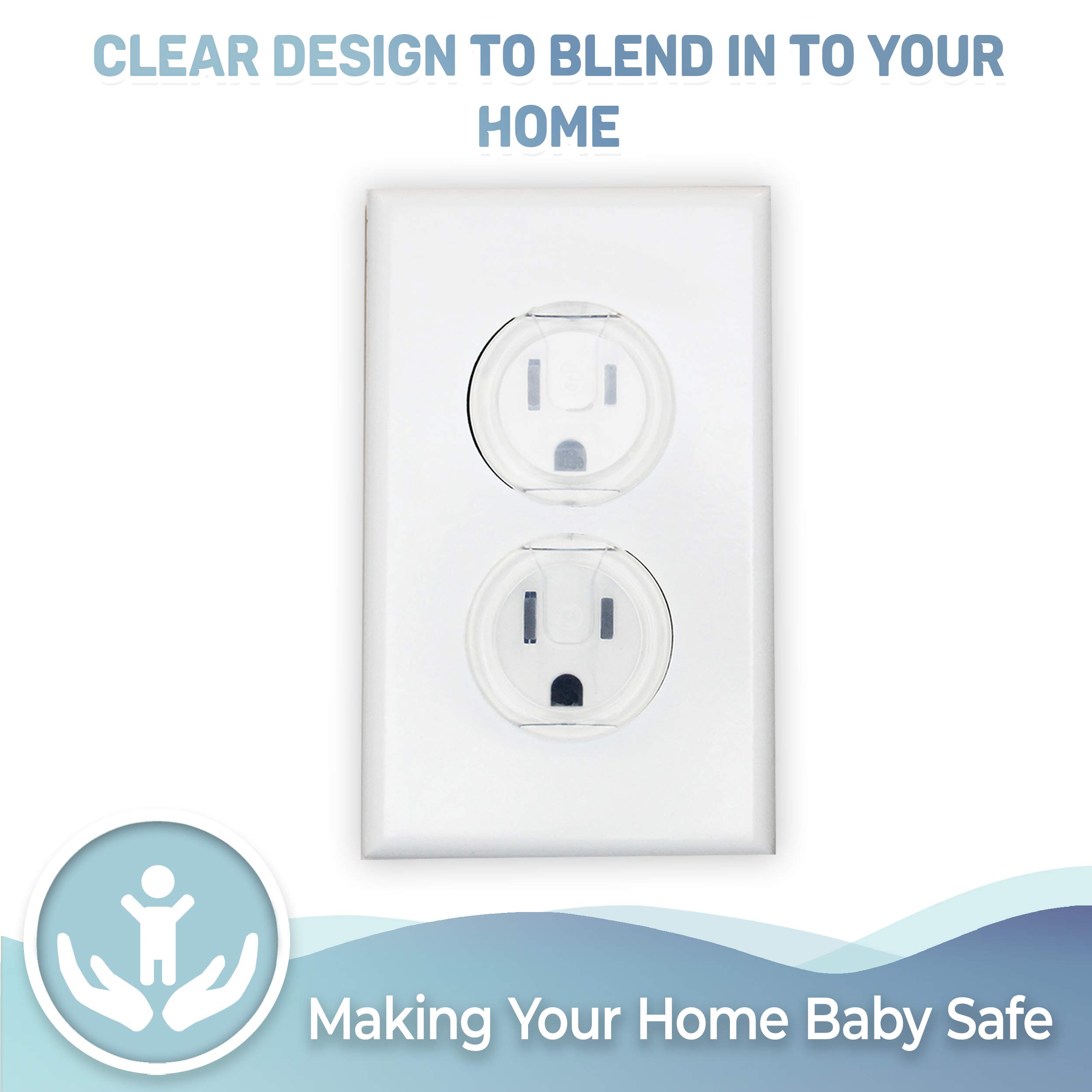Budding Sprout Clear Outlet Protectors (40-Pack) Child-Proof Electrical Protector Safety Caps