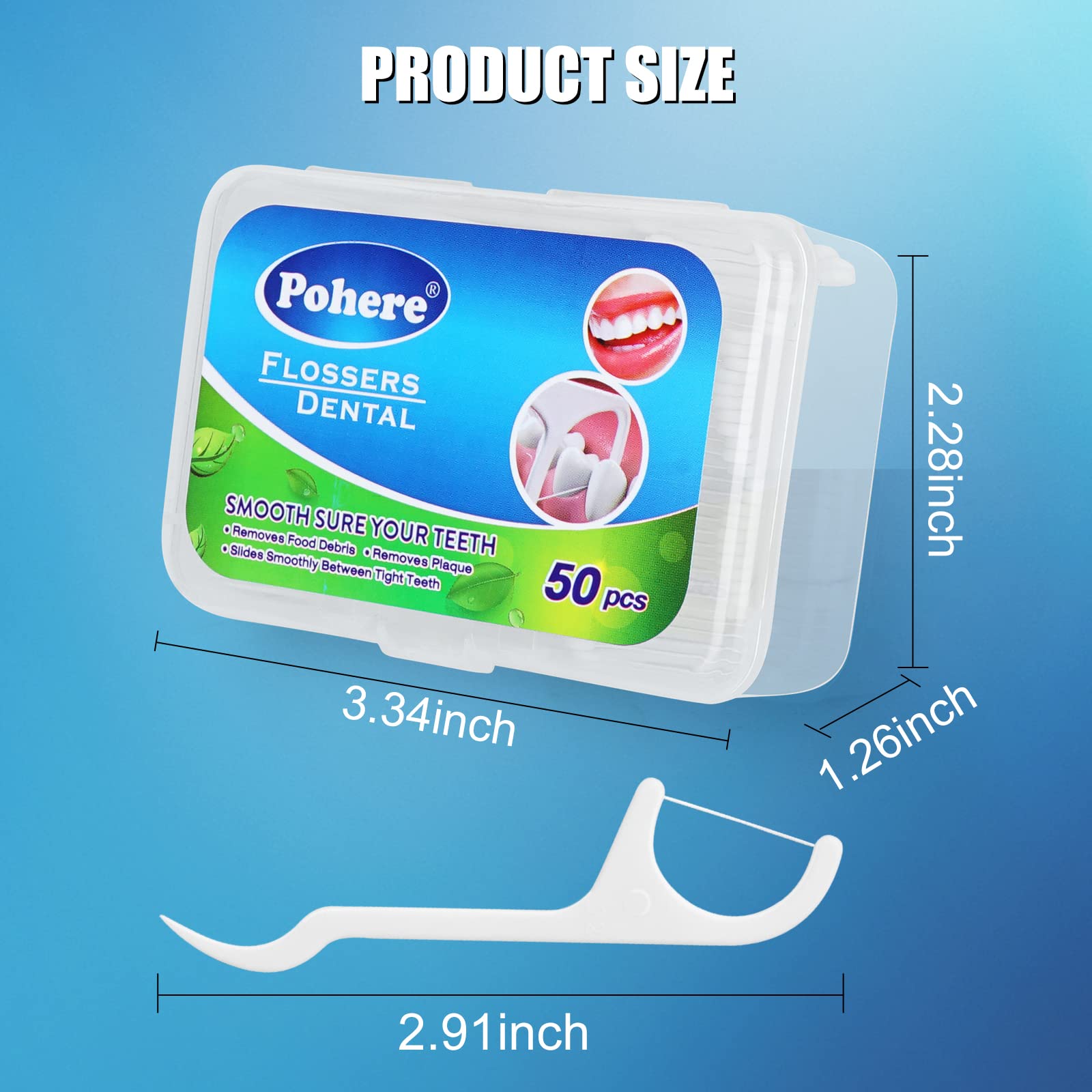 Dental Floss Picks High Toughness Professional Toothpicks Sticks, Pack of 8 (400 pcs)
