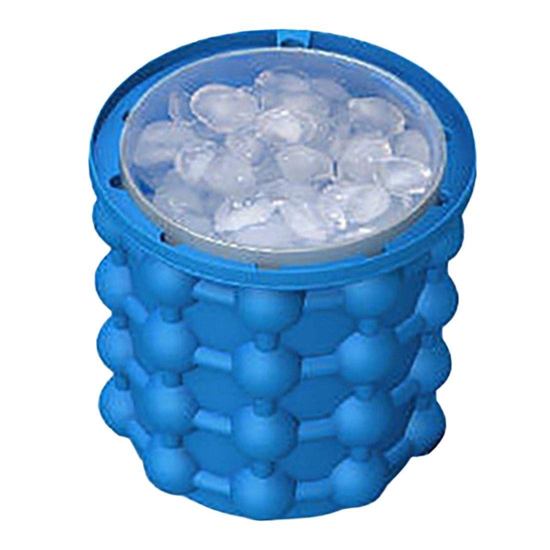 Candora Ice Cubes Maker Genie Space Saving Dual Chambers Silicone Ice Cubes Maker Mold
