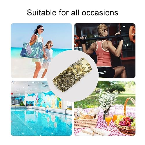 SDMKA 2Pcs Wet Dry Bag for Baby Cloth Diapers Sunflowers Yellow Reusable Waterproof Wet Bag with Two Zippered Pockets for Travel Beach Pool