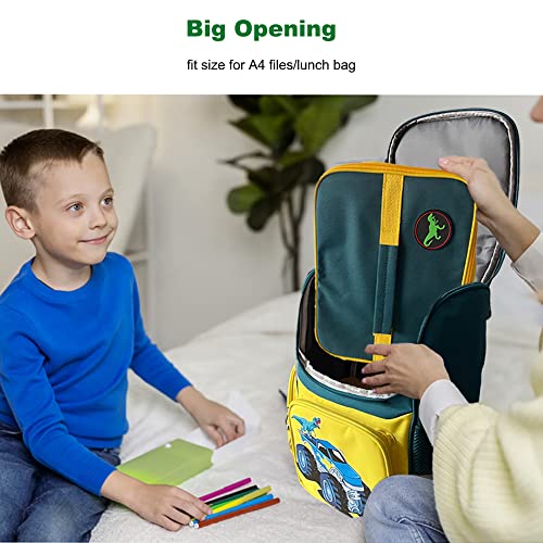 HT HONOR . TRUST Dinosaur Backpack for Boys Kindergarten Elementary Toddler Kids School Bag Children Bookbags 15inch