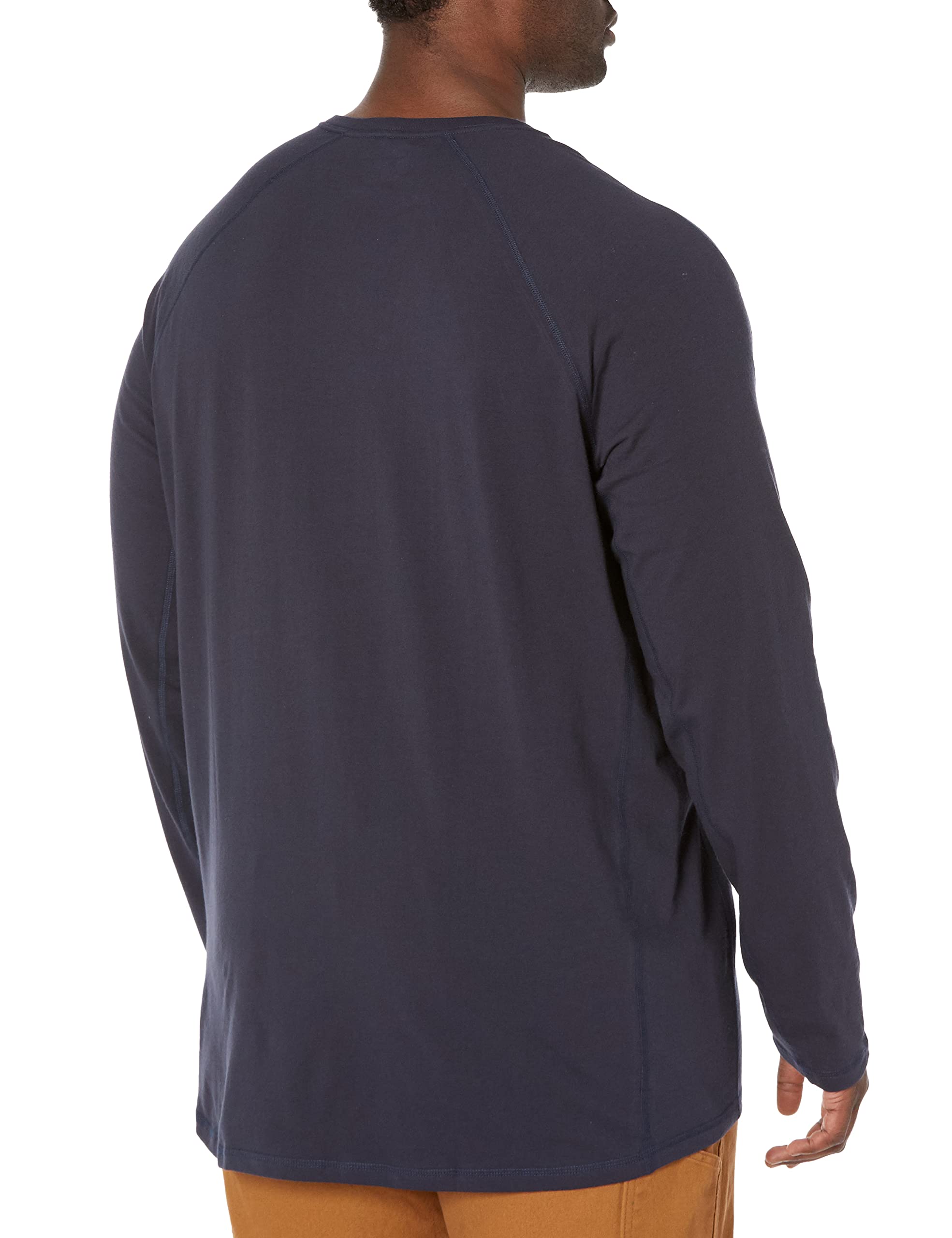 Carhartt mens T-shirt Force Relaxed Fit Midweight Long Sleeve Pocket T Shirt, Navy, XX-Large US