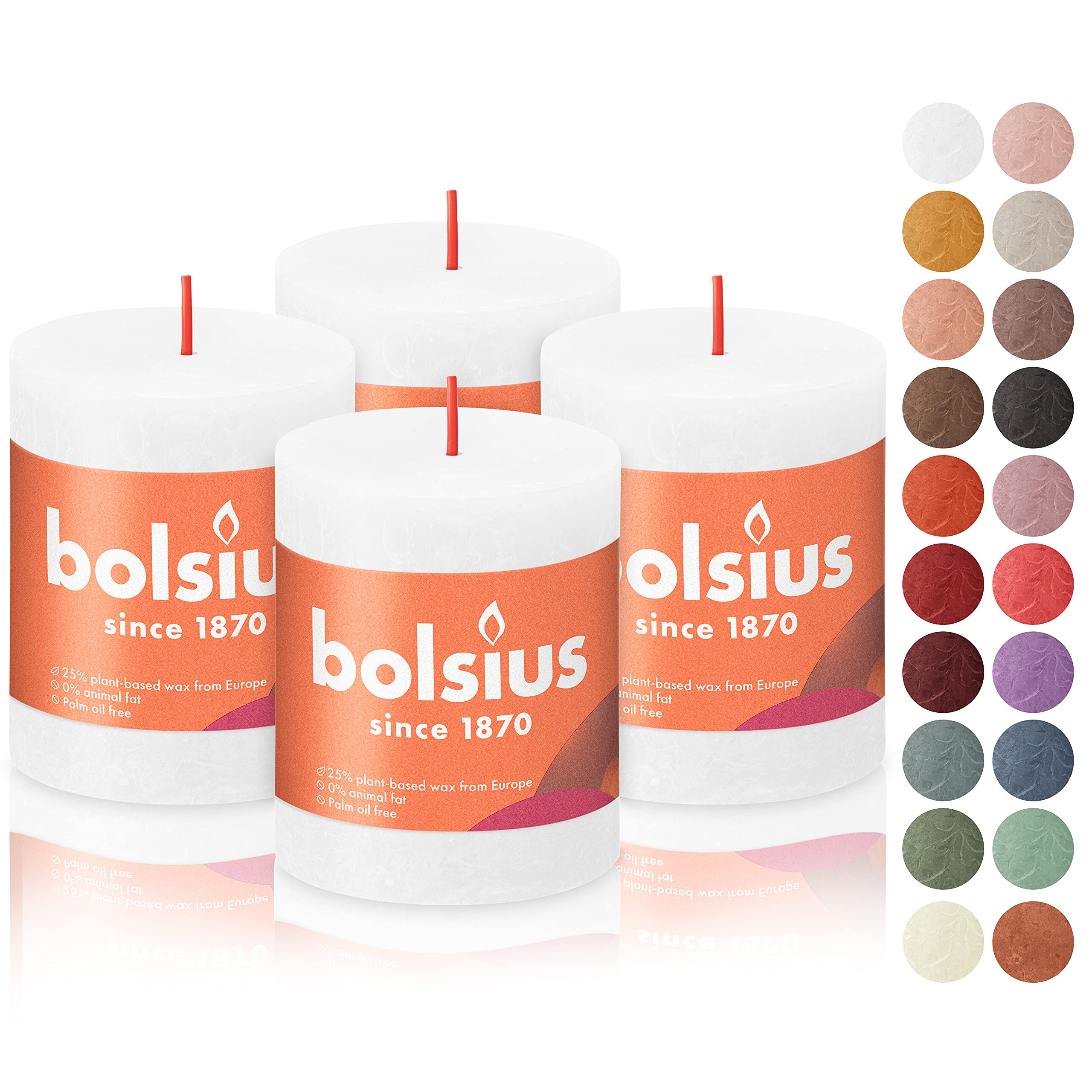 BOLSIUS Soft Pink Rustic Pillar Candles 6 Pack Bulk - 2.75 x 3.25 Inches - 30 Hours Burn Time - Premium European Quality - Smooth And Smokeless Flame - Unscented Dripless Wedding & Party Décor Candles