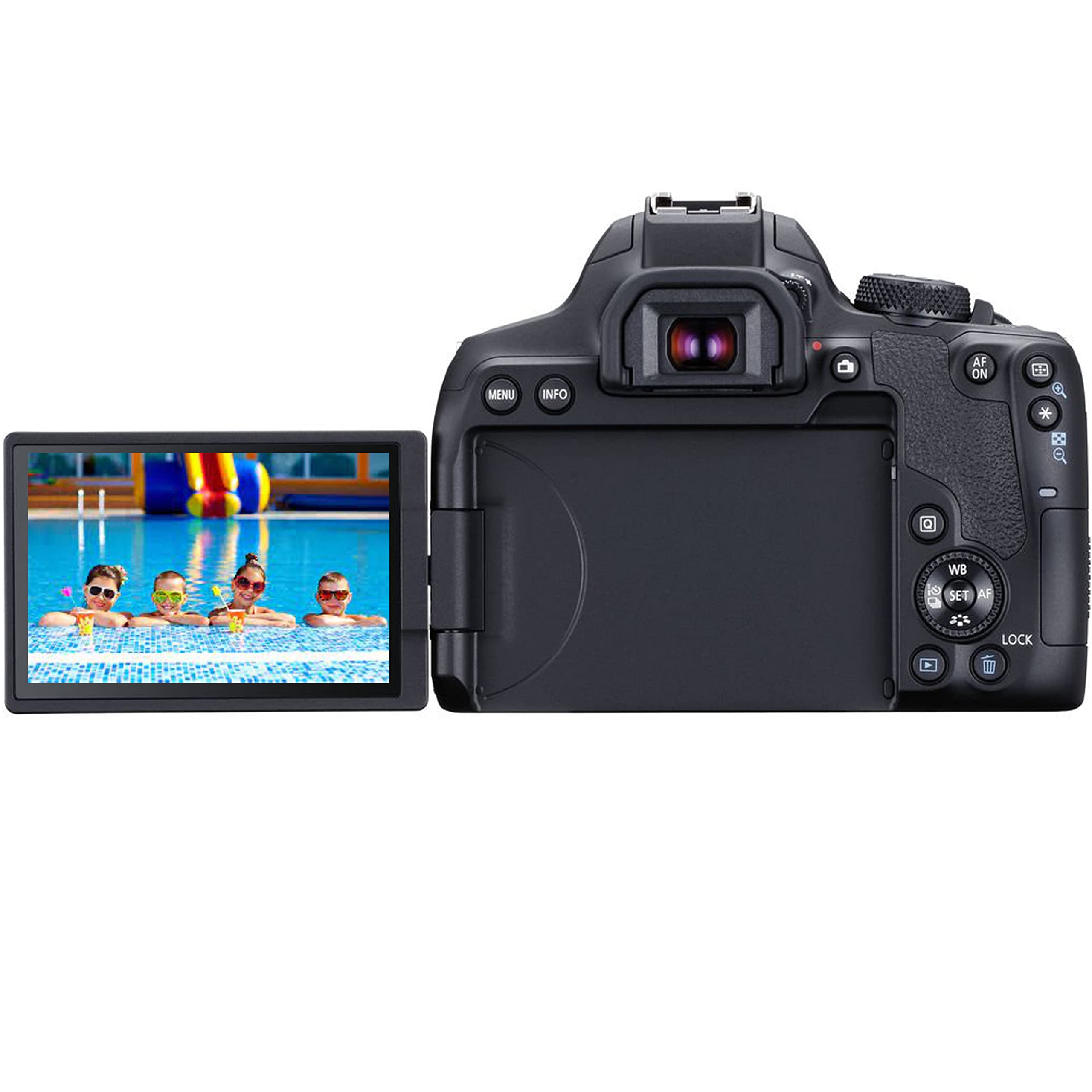 Canon EOS 850D DSLR Camera Bundle with 18-55 & 75-300mm STM Lens, Tripod, 64GB Memory Card, Battery, Carry Case, Filters, and Accessories