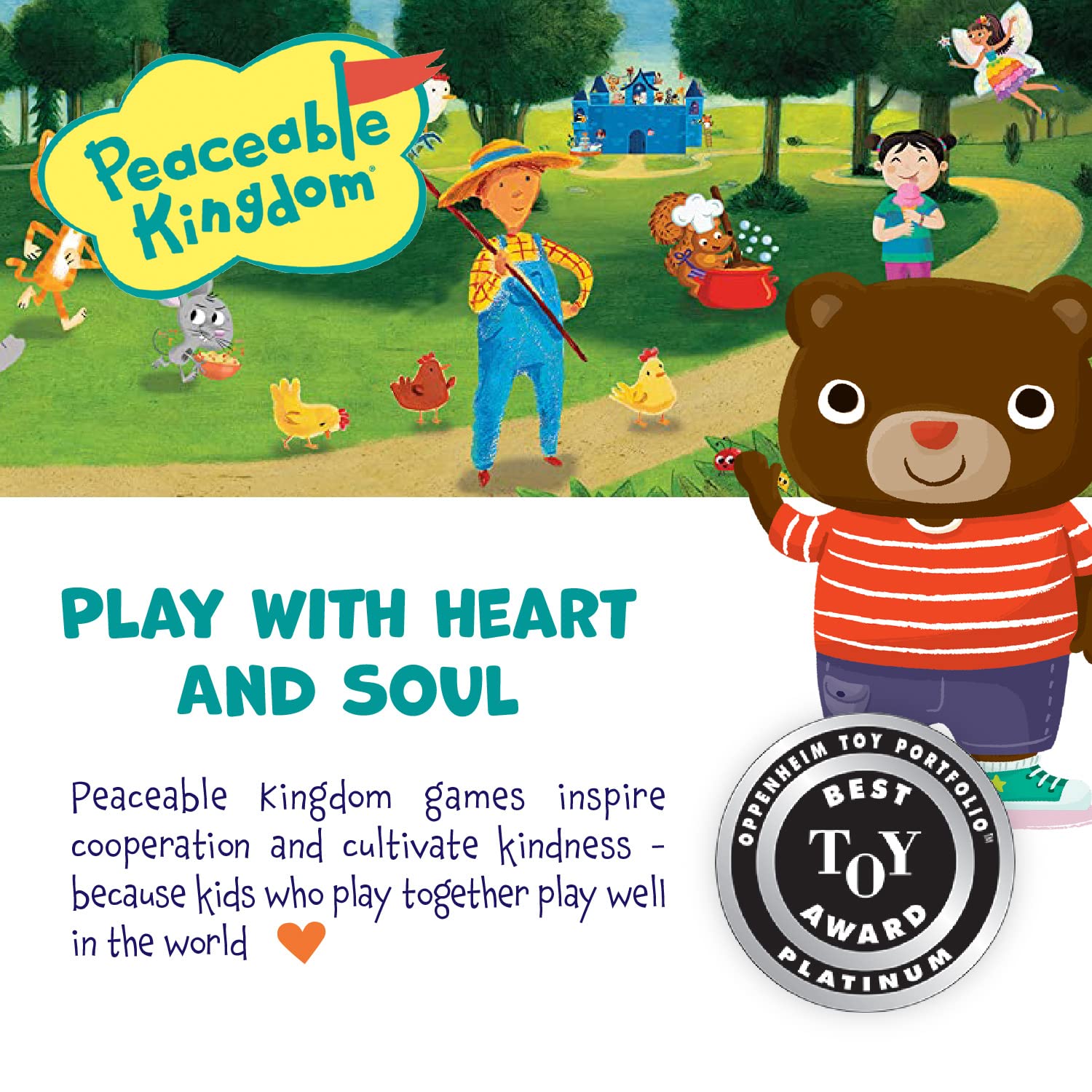 Peaceable Kingdom Where's Bear? The Hide and Find Stacking Block Game for 2 Year Olds