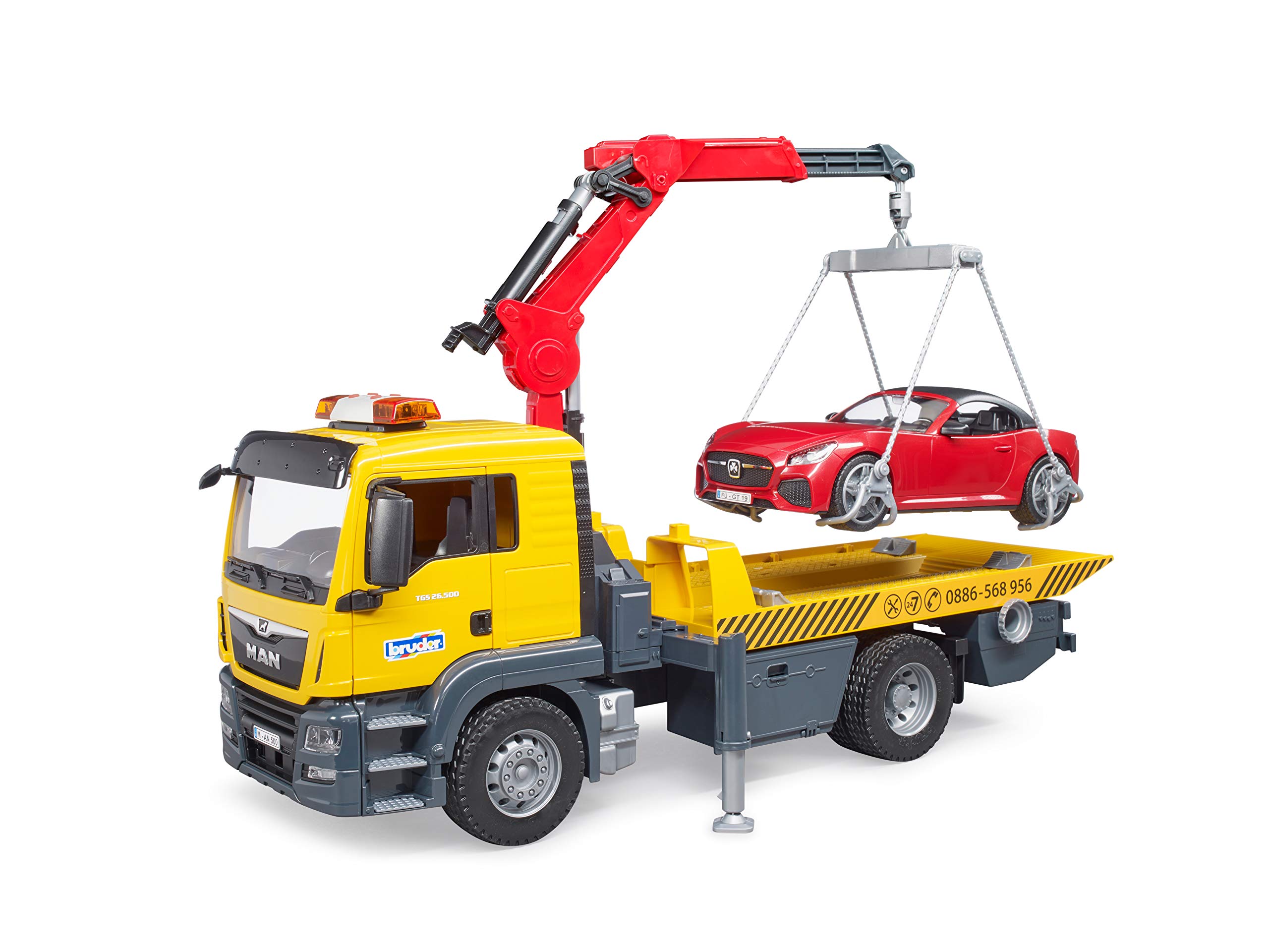 Bruder 03750 Man TGS Tow Truck Roadster and Light and Sound Module