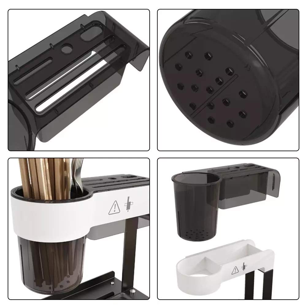 CZDYUF Cutting Board Holder Stainless Steel Drying Rack Kitchen 3 Divisions Compartment Storage Organizer Counter Display Stand(Without knife)