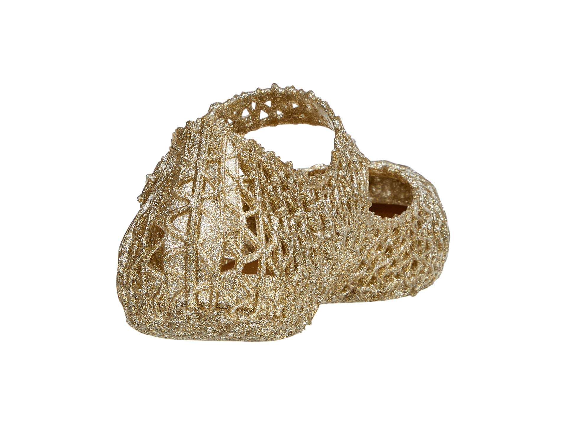 mini melissa® Campana Papel BB Toddler Shoes – Synthetic Construction – Cushioned Footbed – Round Toe Gold 10 Toddler M