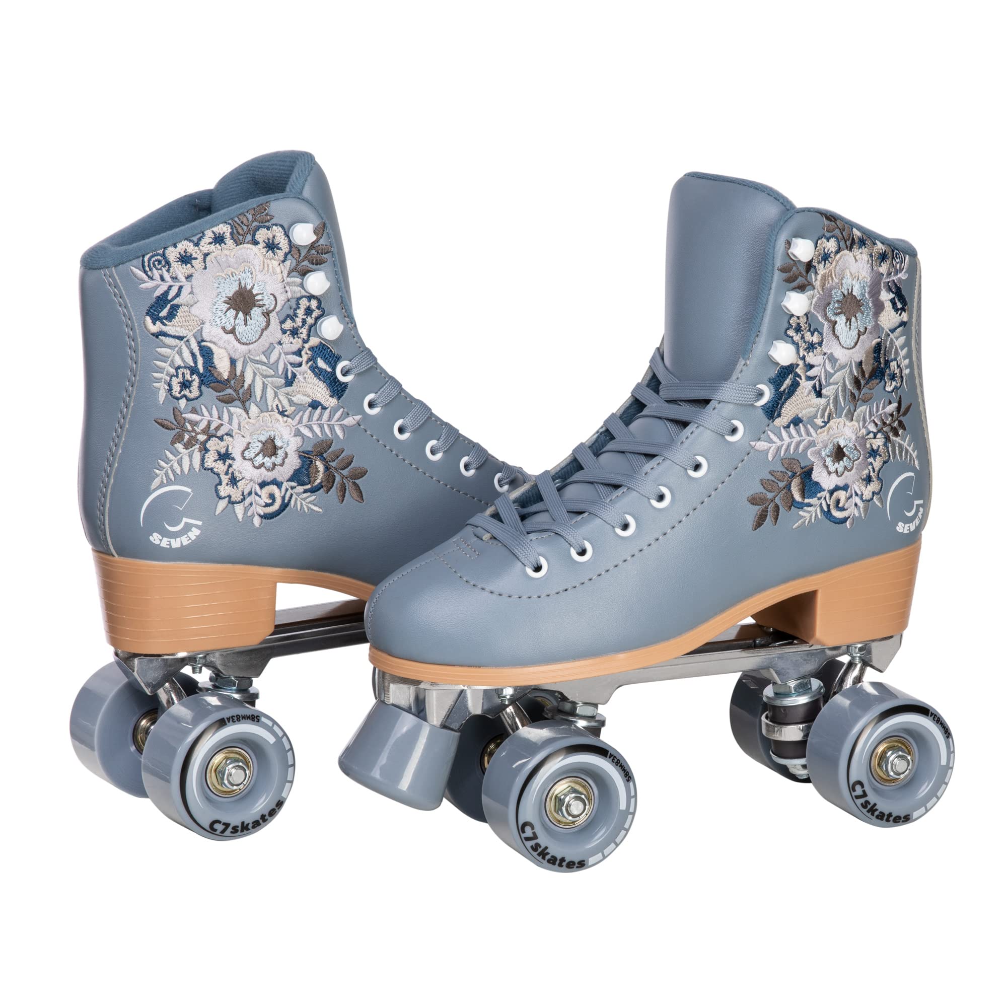 C SEVEN C7skates Cute Roller Skates for Girls and Adults (Edelweiss, Women's 9 / Men's 8)