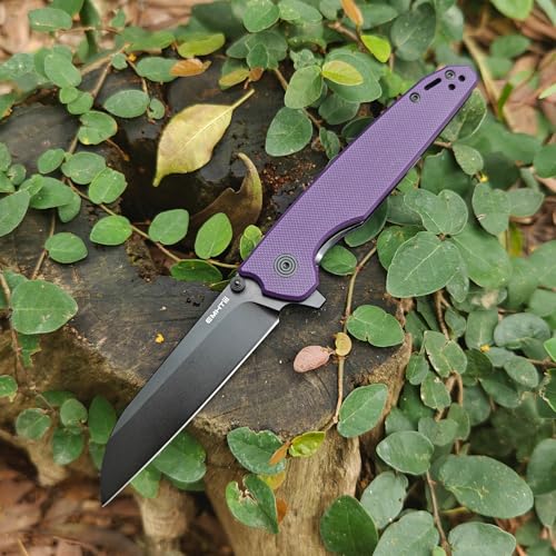 EMHTiii Pocket Knife Folding Knives: 3.14" Stainless Steel Black Blade