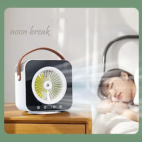Mini Portable Air Conditioner Fan, LED Touch Oscillation Evaporative Air Cooler Fan 3 Speeds, USB Rechargeable Battery Powered Air Conditioner with Humidifier for Room Home Office Camping