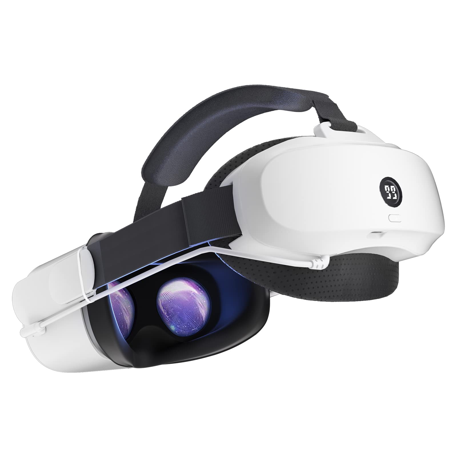DESTEK Elite Head Strap with 8000mAh Battery Pack Compatible with Meta/Oculus Quest 2, 5V/2A Fast Charging Extends 5 Hours Play Time，10.8oz Super Light Weight, Accessories for VR Headset