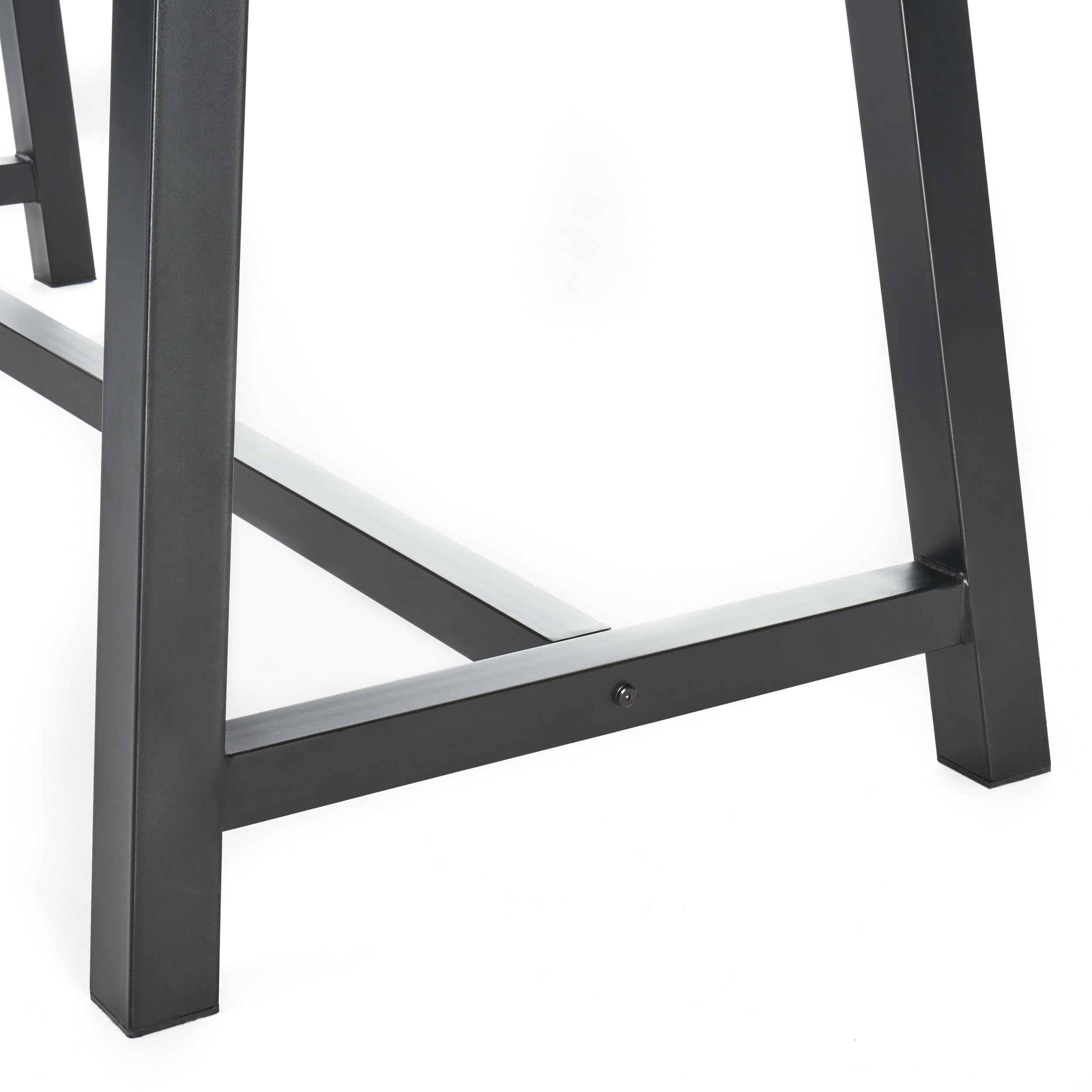 GDFStudio Outdoor Acacia Wood Dining Table, Sandblasted Light Gray