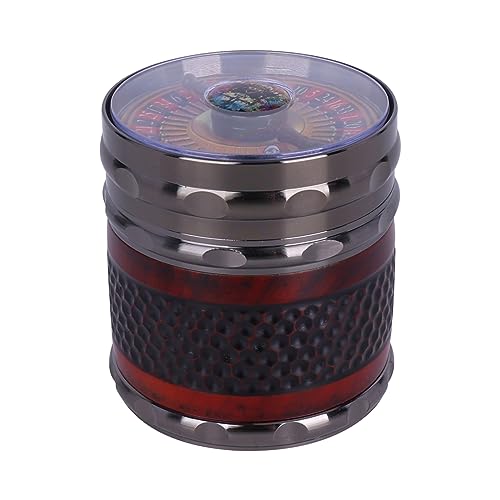 Herb Grinder Spice Grinder for Cooking Aluminium Alloy Manual Grinder (Gray with compass)