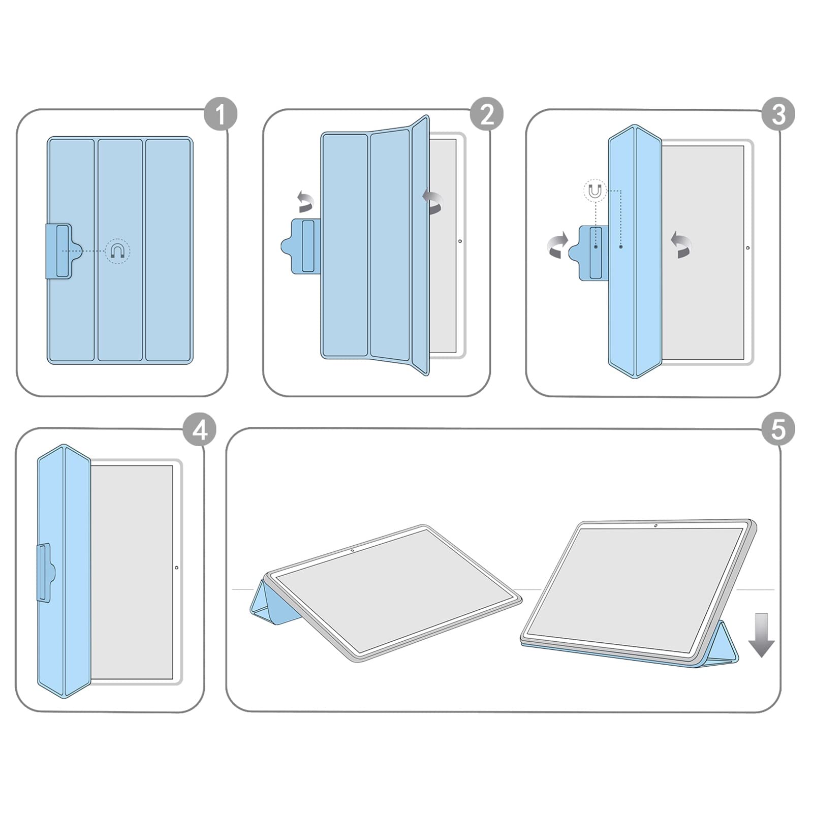 DETUOSI Slim Smart Case for Lenovo Tab M10 Plus 10.6 inch [3rd Gen] 2022 (TB-125F/TB-128F),【Auto Sleep/Wake】Tri-fold Folio Leather Protective Book Cover with Hard Back Shell + Magnetic Stand#Milky way
