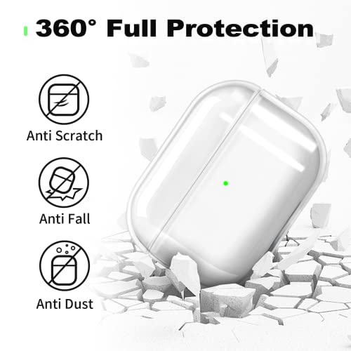 Foweroty Compatible Airpods Pro 2/1 Case Clear, Soft TPU Transparent Protective Cover for Women Men Shockproof iPods Pro 2 Case Skin for Airpods Pro 2/1 Charging Case,Clear