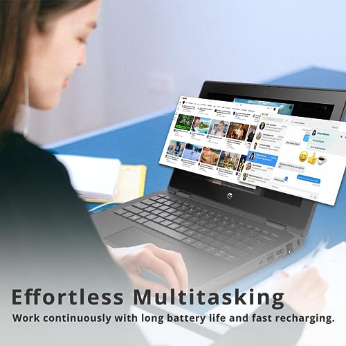 HP 2022 11.6" Pro x360 Fortis G9 Multi-Touch 2-in-1 Laptop, Intel pentium N6000 Processor, 8GB RAM, 128GB PCIe SSD, Intel UHD Graphics, 720p Webcam, HDMI, Stylus Pen, Win 11 Pro, Black