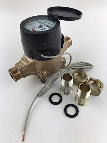 DAE PD-75 Non Lead NSF61, IP68 Positive Displacement Water Meter, 3/4" NPT Couplings, Pulse Output, Gallon