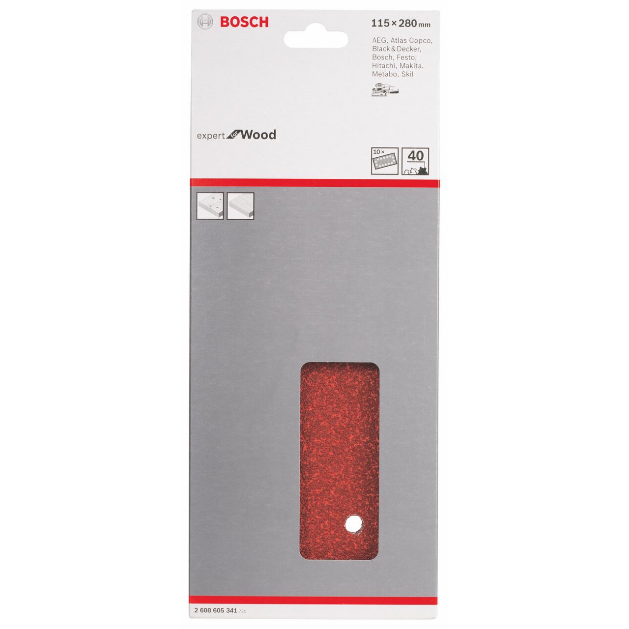 Bosch 2608605344 115 x 280 mm Sanding Sheets for Orbital Sanders
