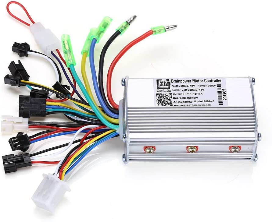 Brushless Motor Controller,36V 48V 350W Waterproof Electric Bicycle Scooter Ebike Brushless Controller Kit with LCD Display Meter