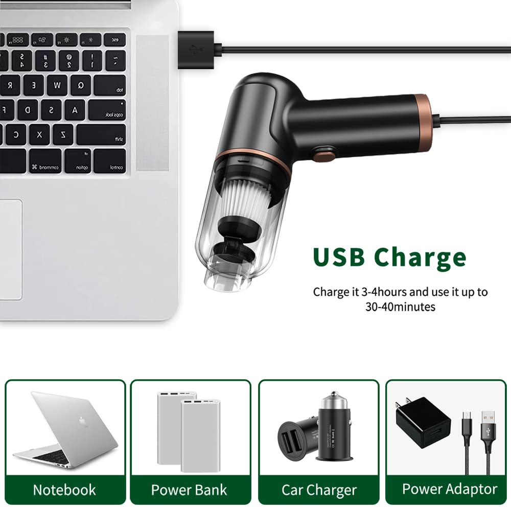 DHDZVOV Handheld Vacuum Cleaner Cordless,Mini Vacuum Cleaner,car Vacuum Cordless Rechargeable Hand Held Vacuum Cleaner for car/Home