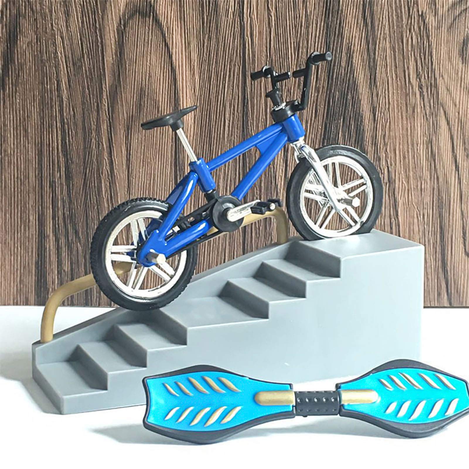Miniature Finger Toy Set for Boys, Including Bicycle, Skateboard, Vitality Board, Scooter, Vehicle Crafts Decor for Home Red