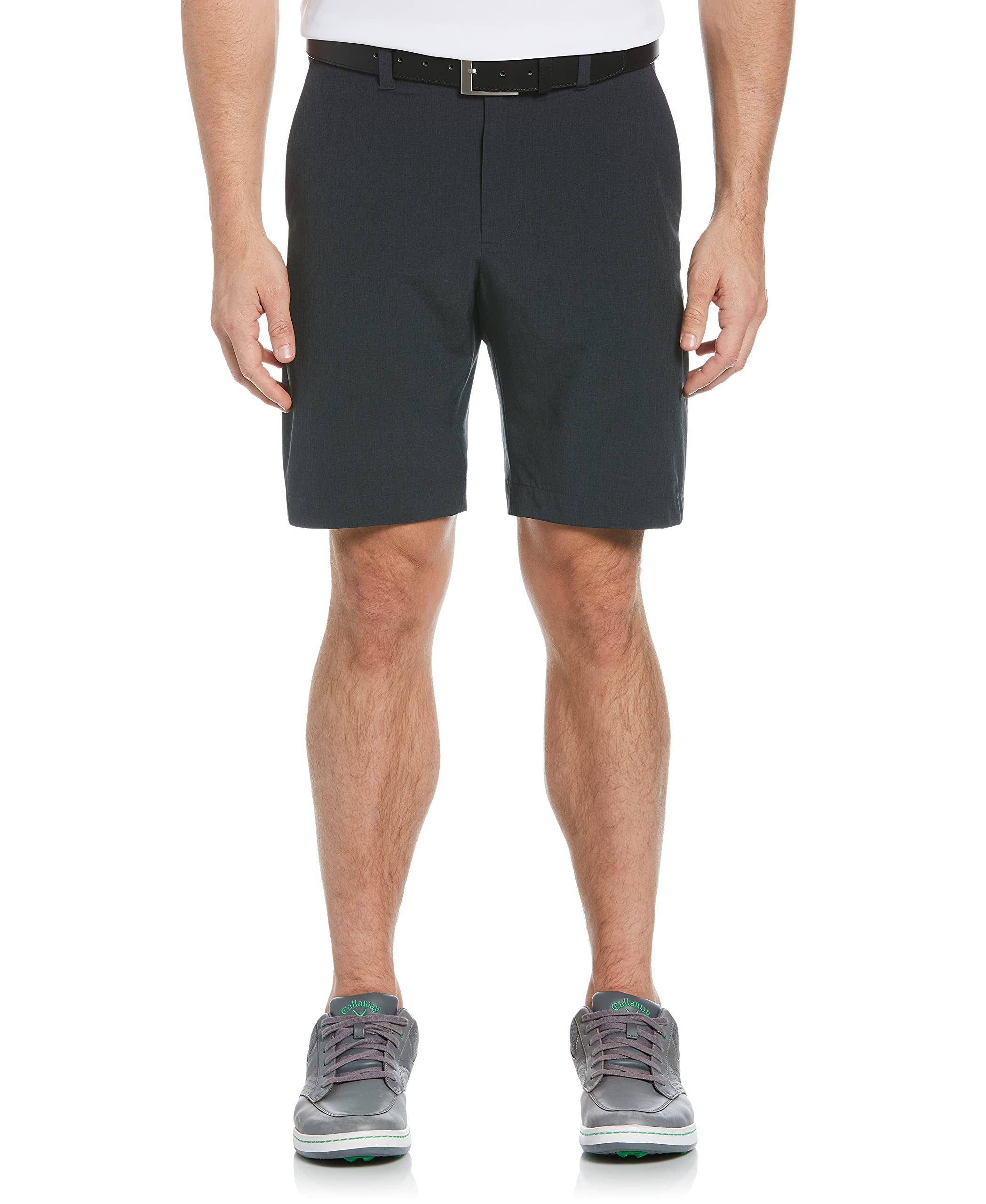 Callaway Men’s 9" Swing Tech Heather Ergo Golf Shorts with Active Waistband, Durable Fabric, Black Grey Htr, 44 Big