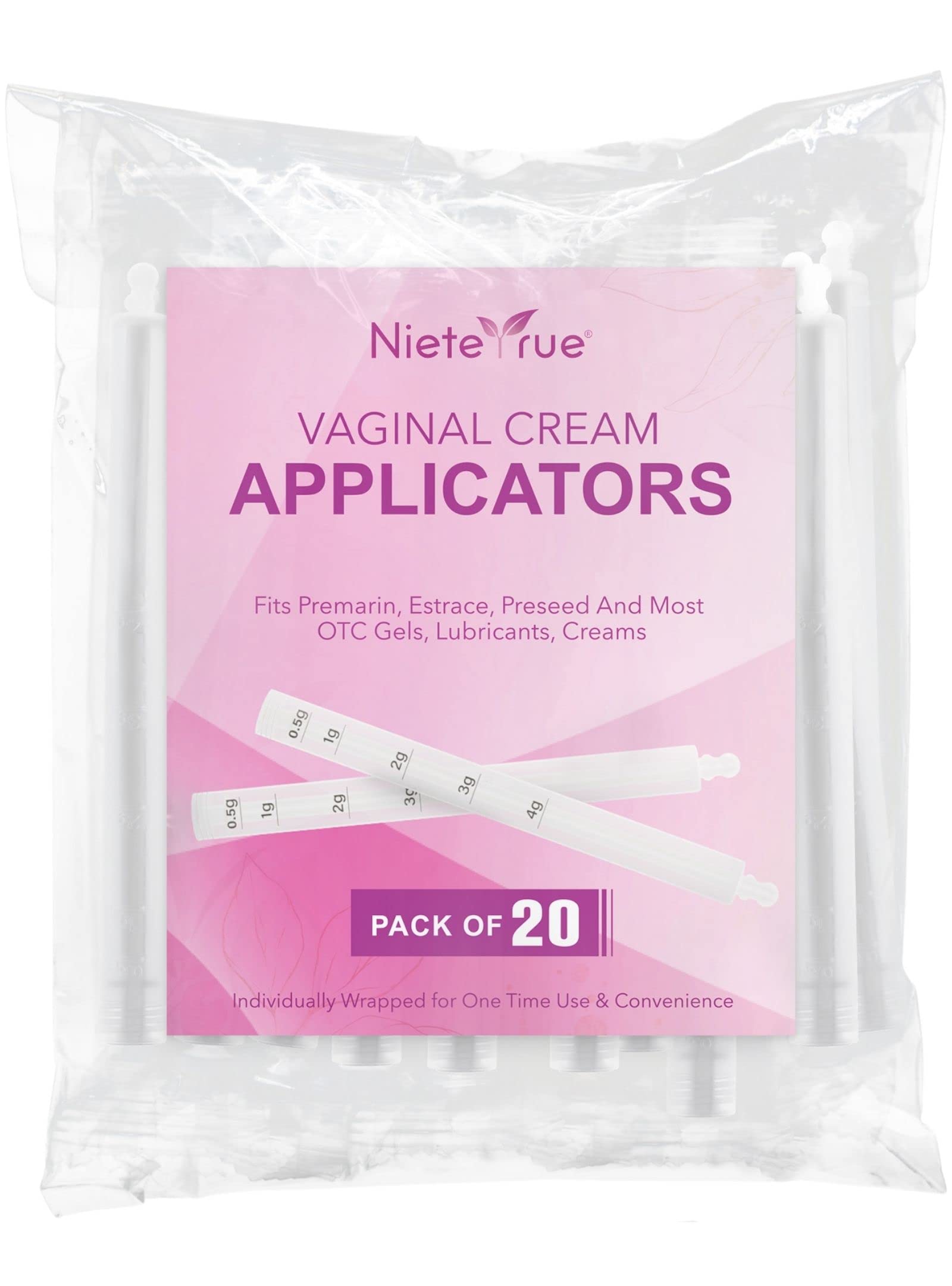 Disposable Vagin-ial Cream Applicators Dosage Fit to Most Lub-RIC-Ants, Cream, or Gels-Not for Old Applicators(old-20 Packs)