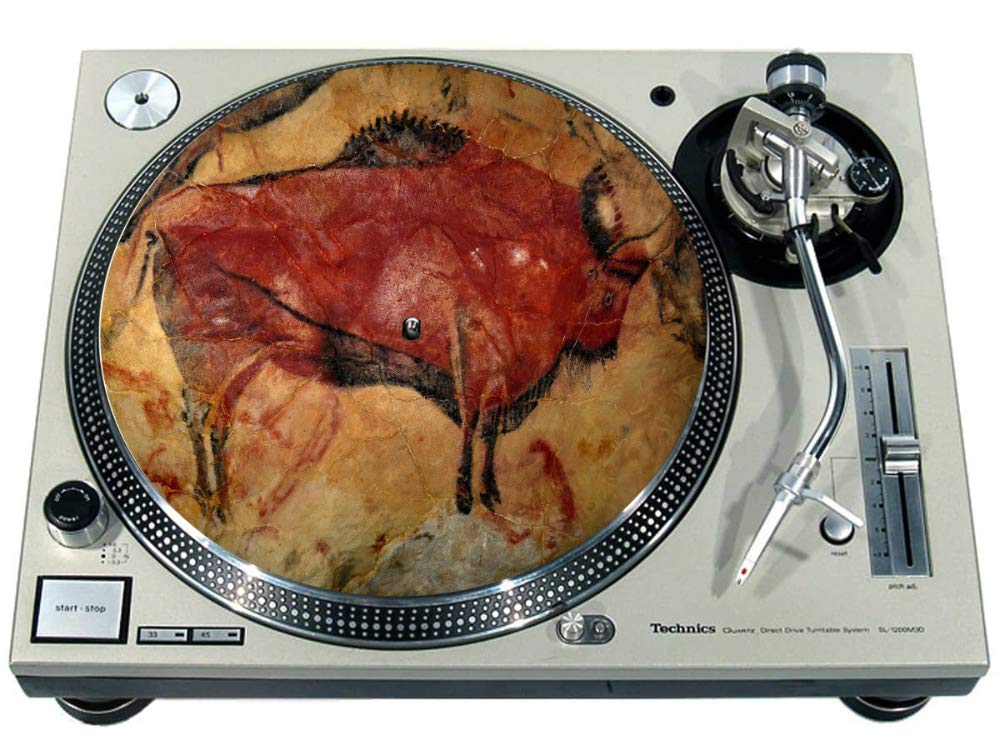 Slipmat Slip Mat Scratch Pad Felt for any 12" LP DJ Vinyl Turntable Record Player Custom Graphical - Bison Art 1