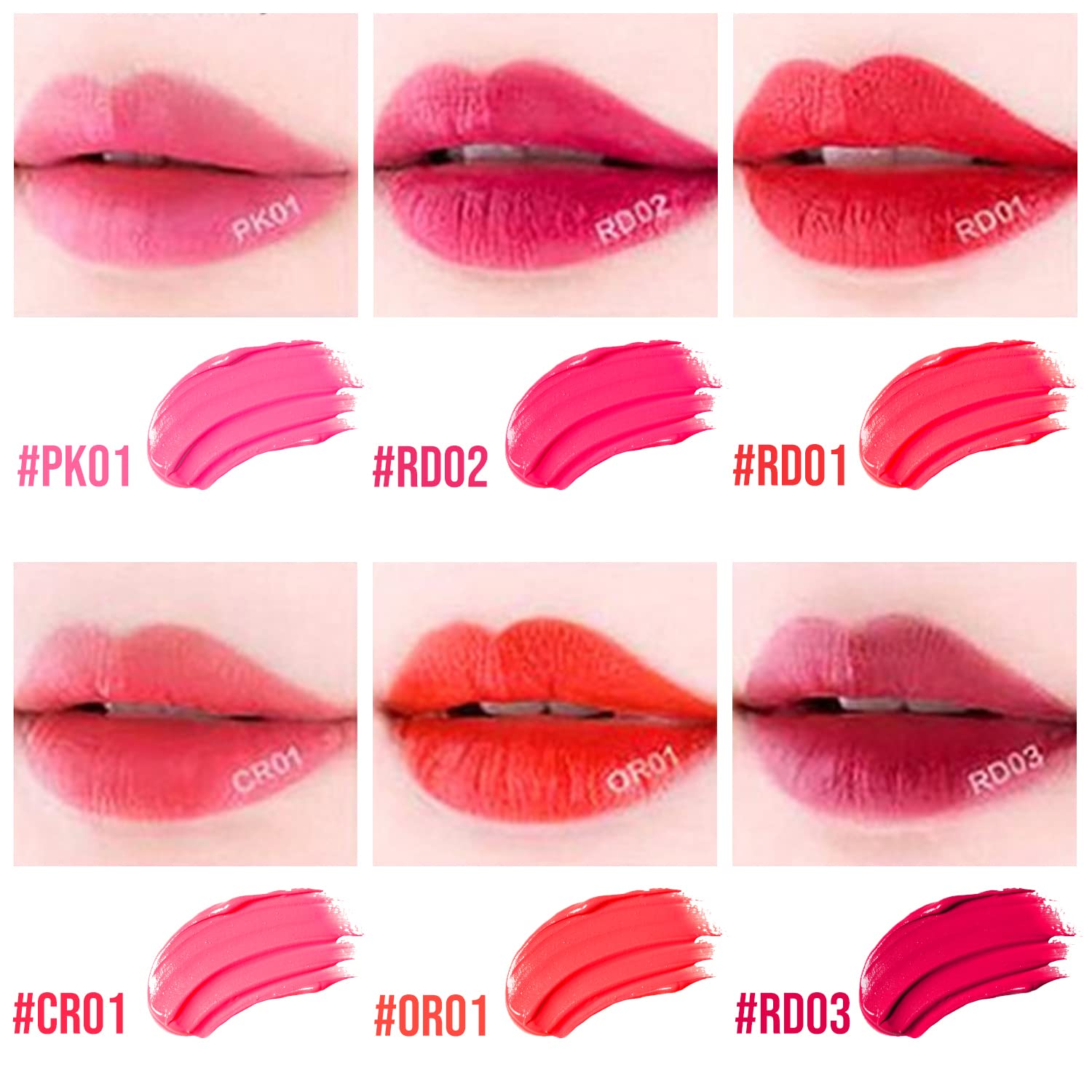 DEALPLUSDEAL MAN ZI MIAO Wine Lip Tint - 6 Pcs Set Long Lasting Color Waterproof Wine Bottle Design Lip Gloss Lip Makeup Liquid Lipgloss