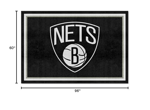 FANMATS 9339 Brooklyn Nets 5ft. x 8 ft. Plush Area Rug