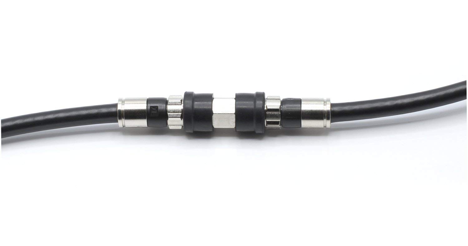 Weather Sealed Cable Extension Coupler - 4 Pack - Cable Extension Adapter (Barrel Splice - Coupler) - Connects Two Coaxial Video Cables (Female to Female Connector) 3GHz Rated